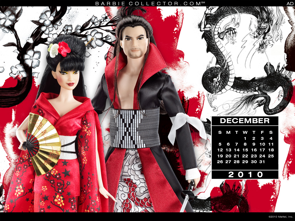 Desktop Calendar of Barbie Collector – December | Una vitrina llena de ...