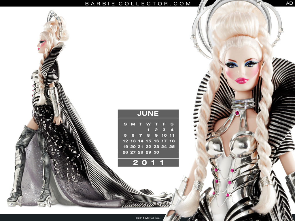 Desktop Calendar of Barbie Collector – June | Una vitrina llena de ...