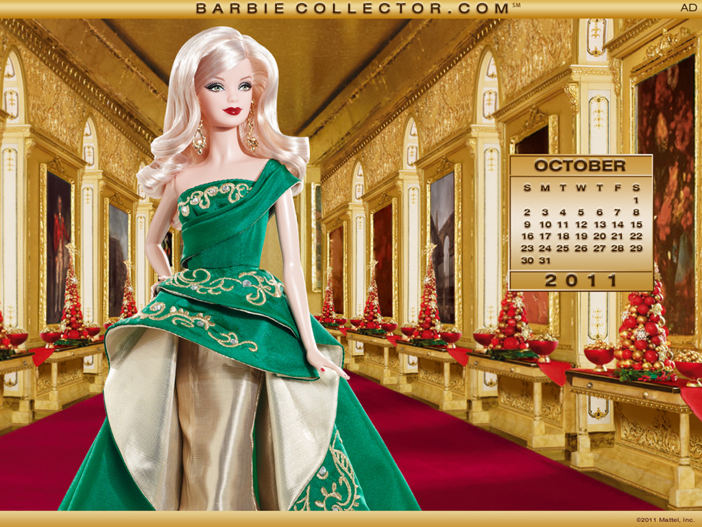 Desktop Calendar of Barbie Collector – October 2011 | Una vitrina llena ...