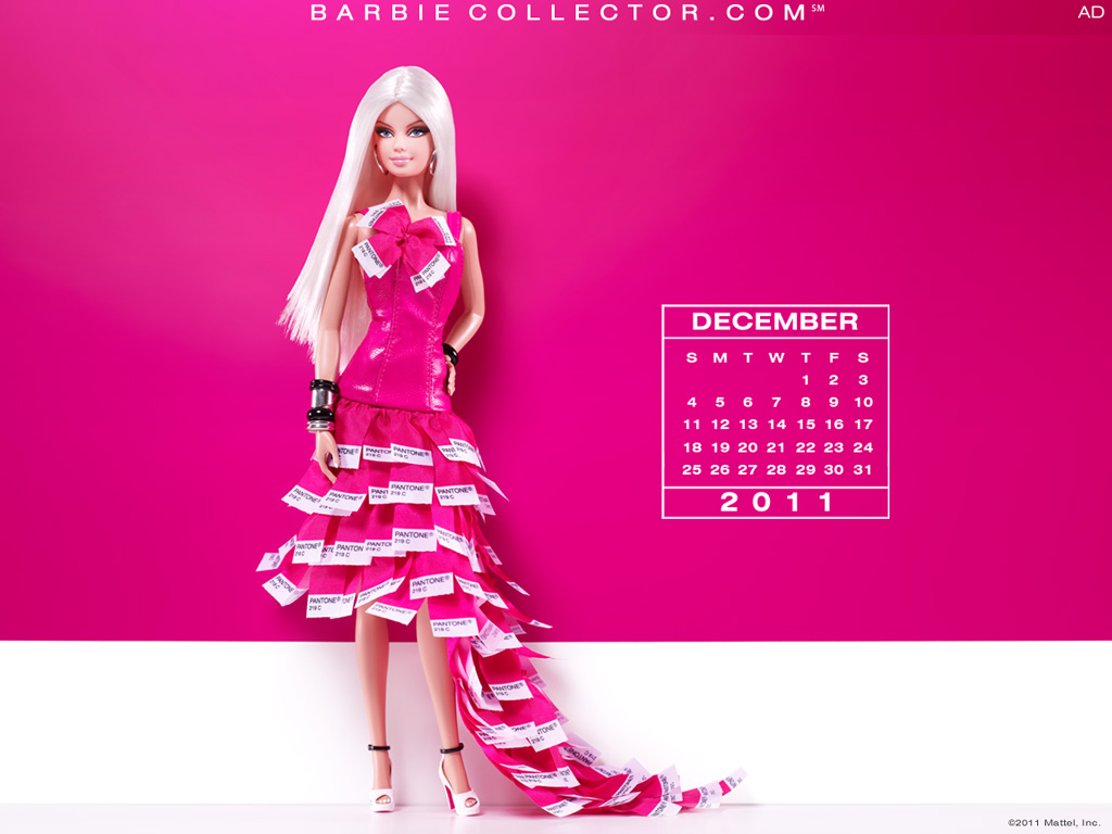 Desktop Calendar of Barbie Collector – December 2011 | Una vitrina ...