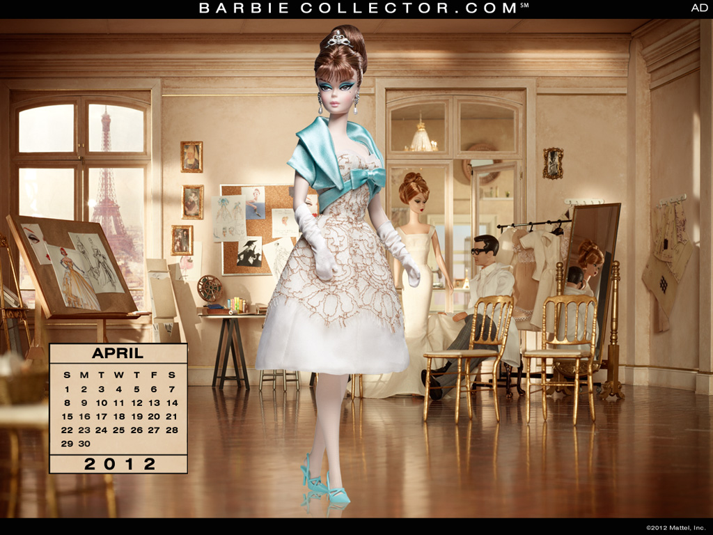 Desktop Calendar of Barbie Collector – April 2012 | Una vitrina llena ...