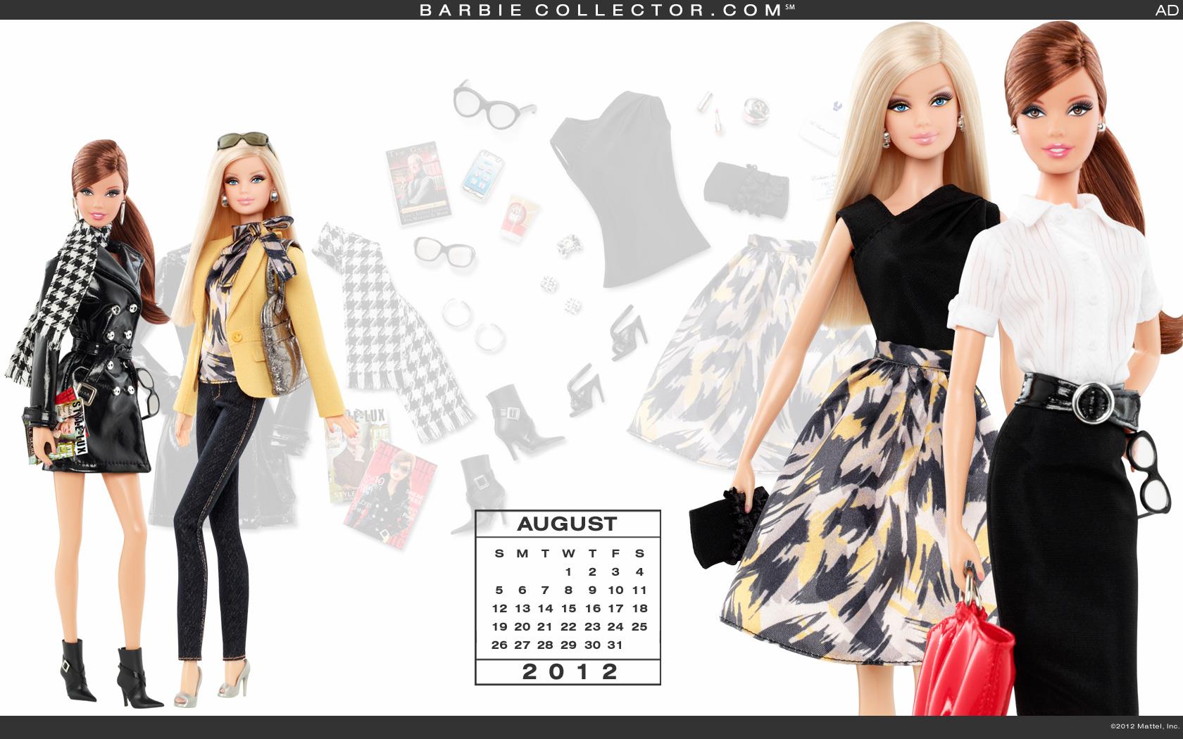 Desktop Calendar of Barbie Collector – August 2012 | Una vitrina llena ...