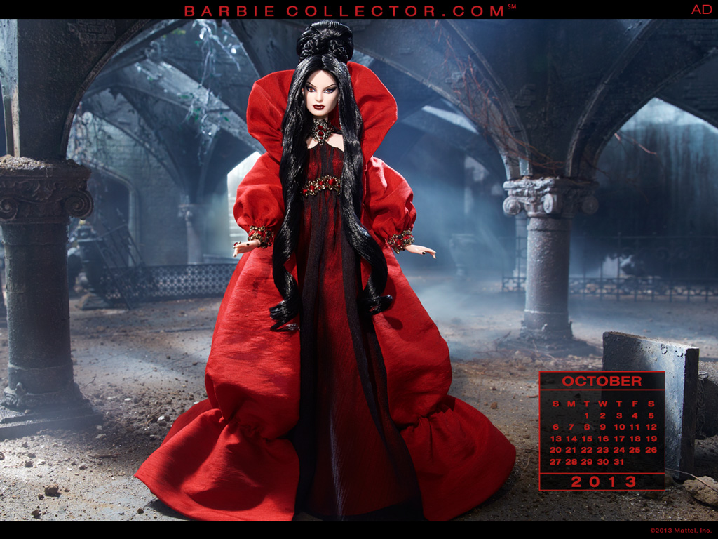 Desktop Calendar of Barbie Collector – October 2013 | Una vitrina llena ...
