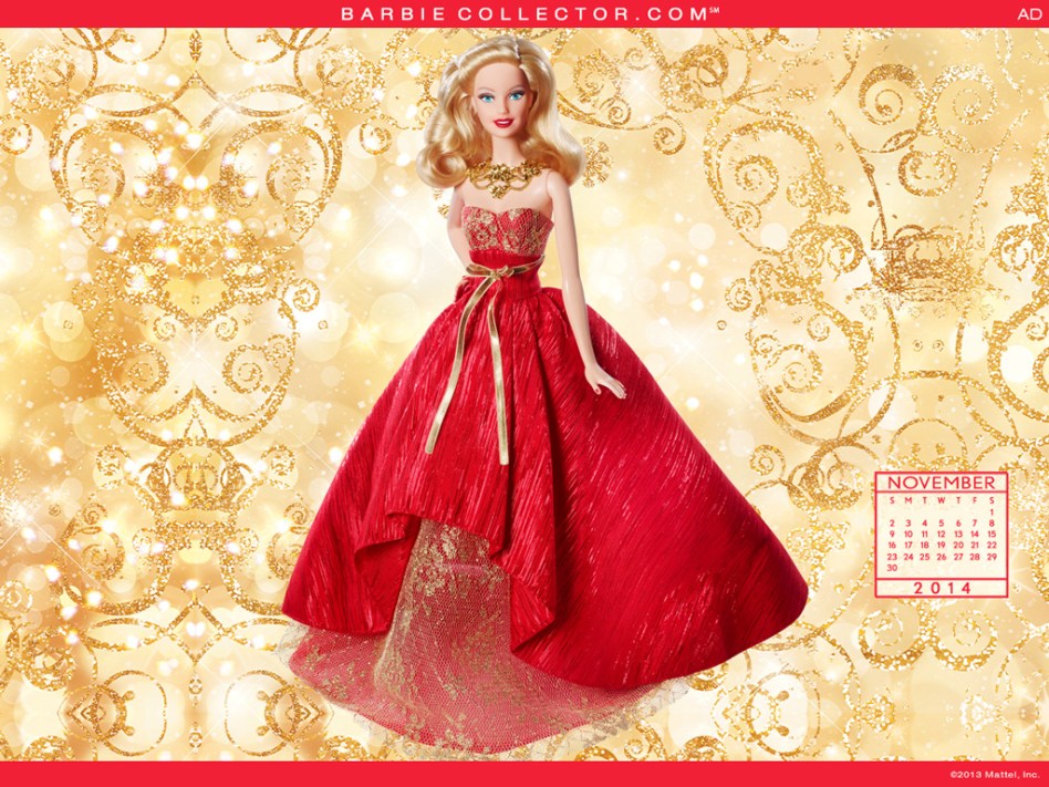 Desktop Calendar of Barbie Collector: November 2014 | Una vitrina llena ...