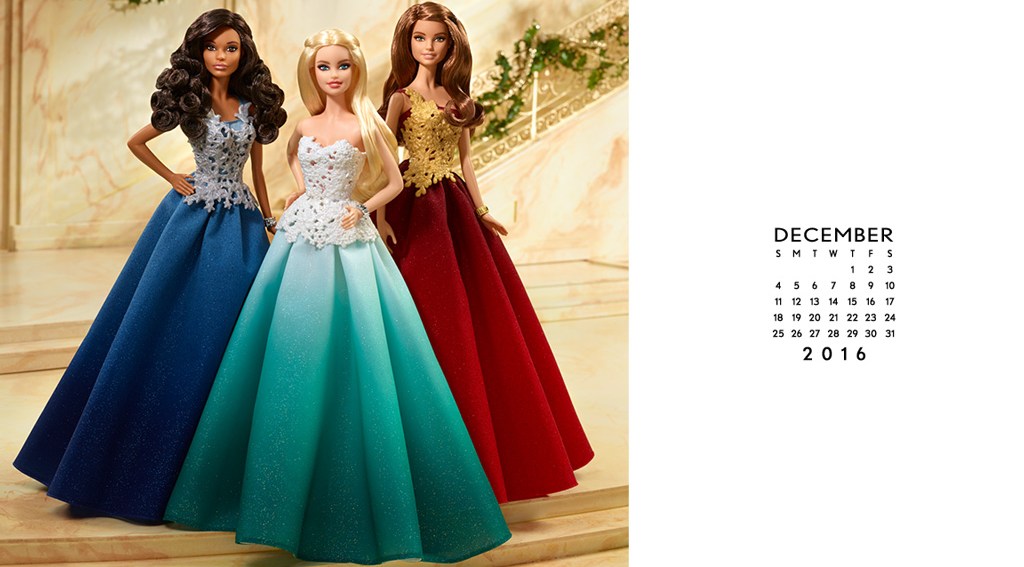 Calendario oficial de The Barbie Collection: diciembre de 2016 | Una ...